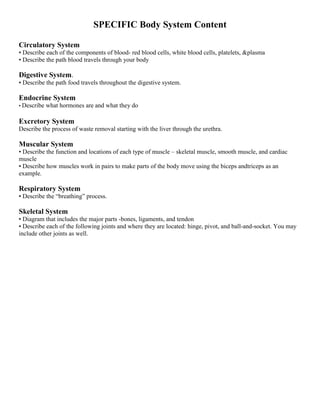 Body systems project final copy | DOCX