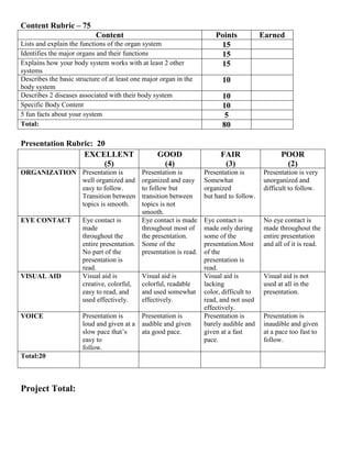Body systems project final copy | DOCX