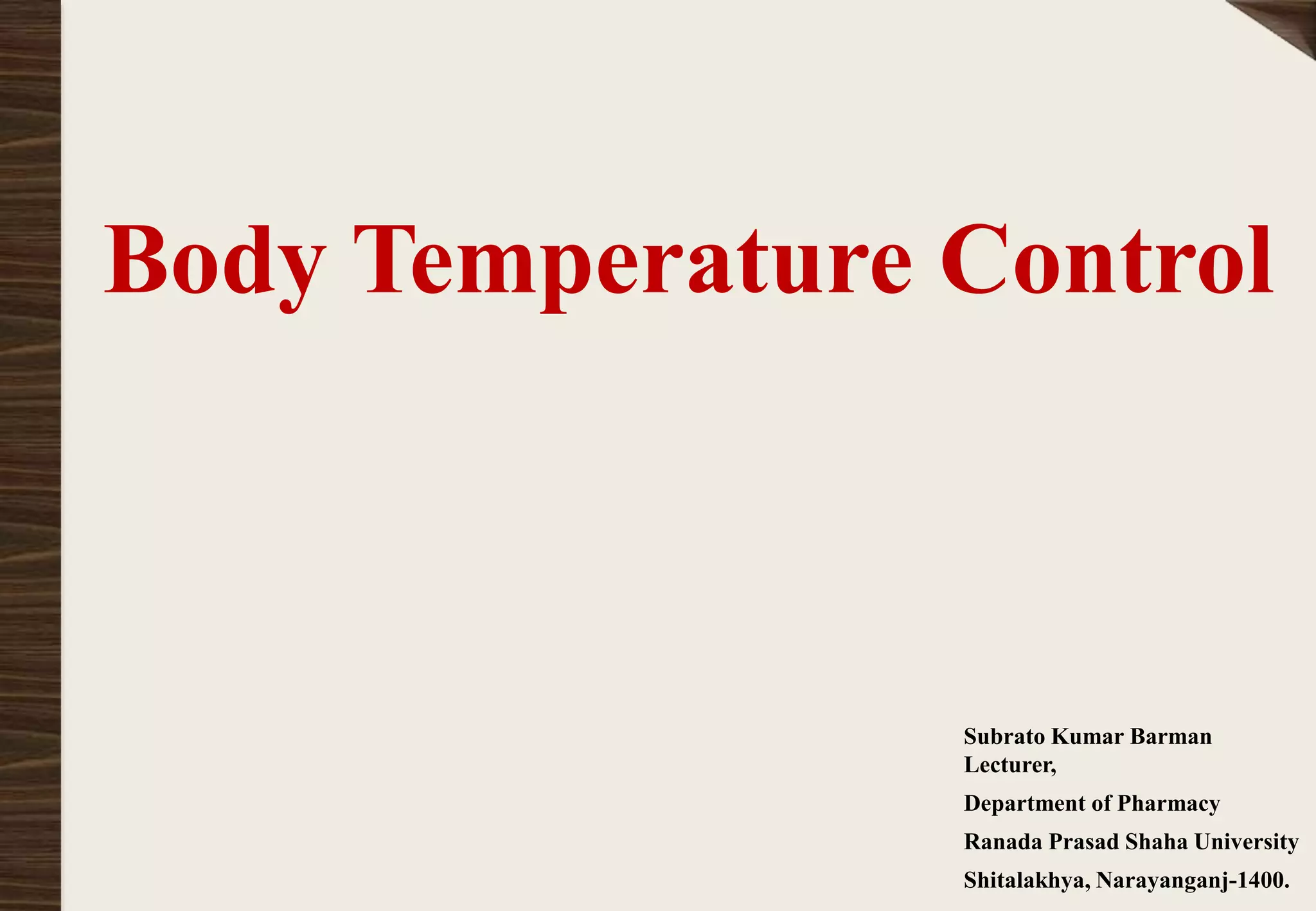 Body Temperature Control | PPTX
