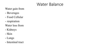 BODY WATER AND BODY FLUIDS physiology of | PPTX