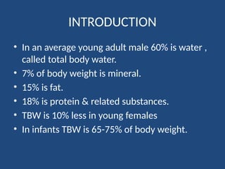 BODY WATER AND BODY FLUIDS.pptx physiology | PPT