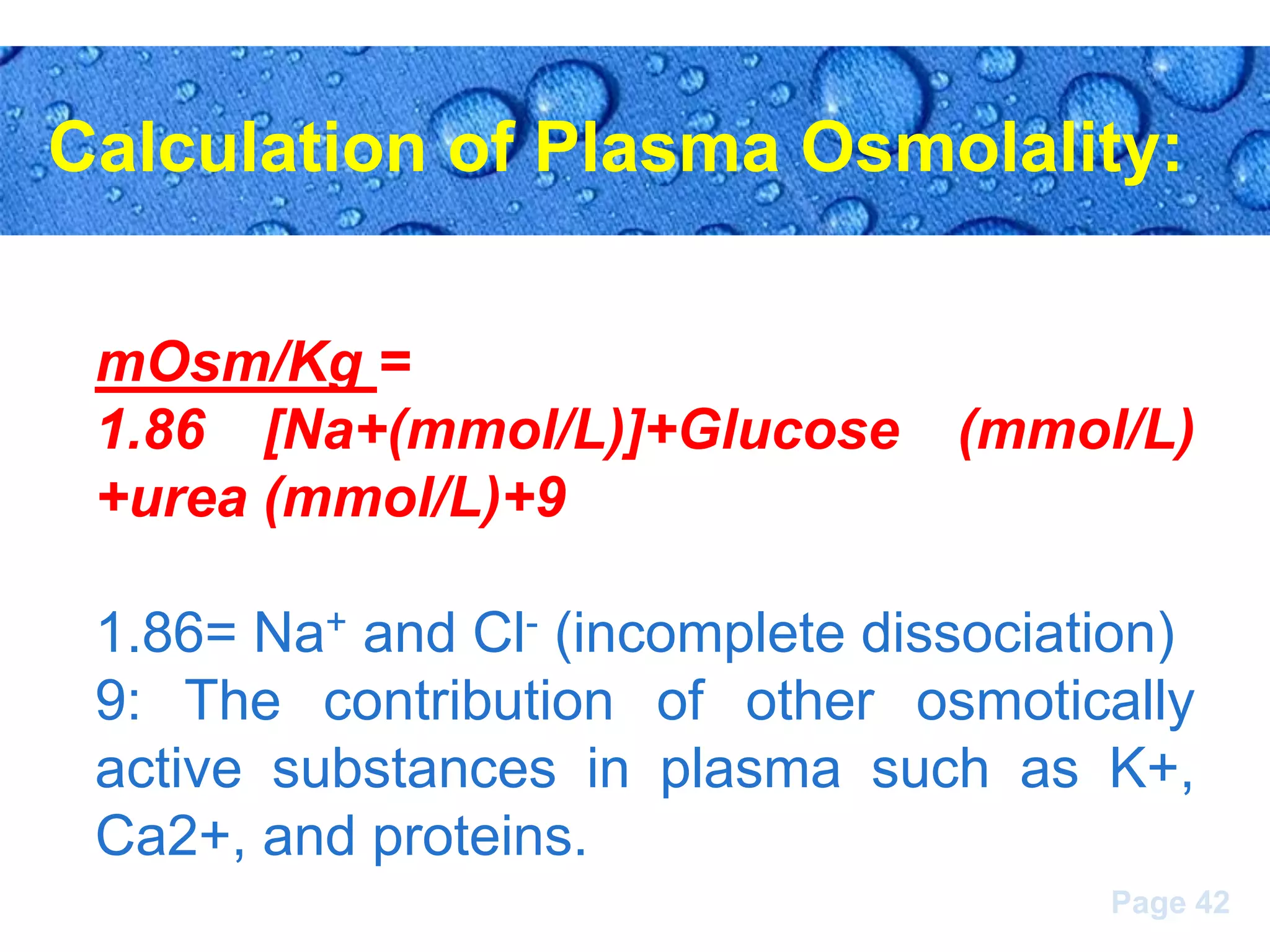 Body water and Osmolality | PDF