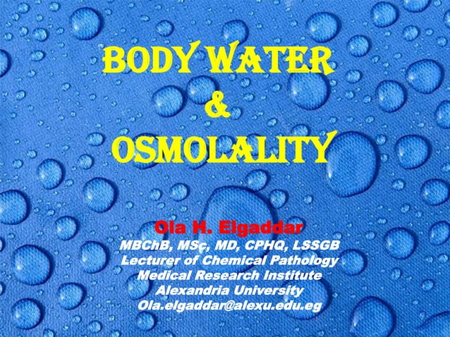 Body water and Osmolality | PDF | Chemistry | Science