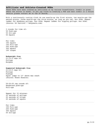 Bodyweight Crossfit Workouts Collection | PDF
