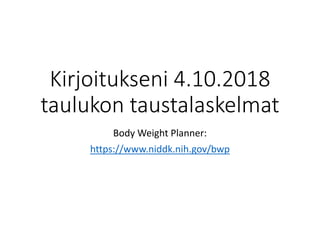 Body weight planner | PPTX