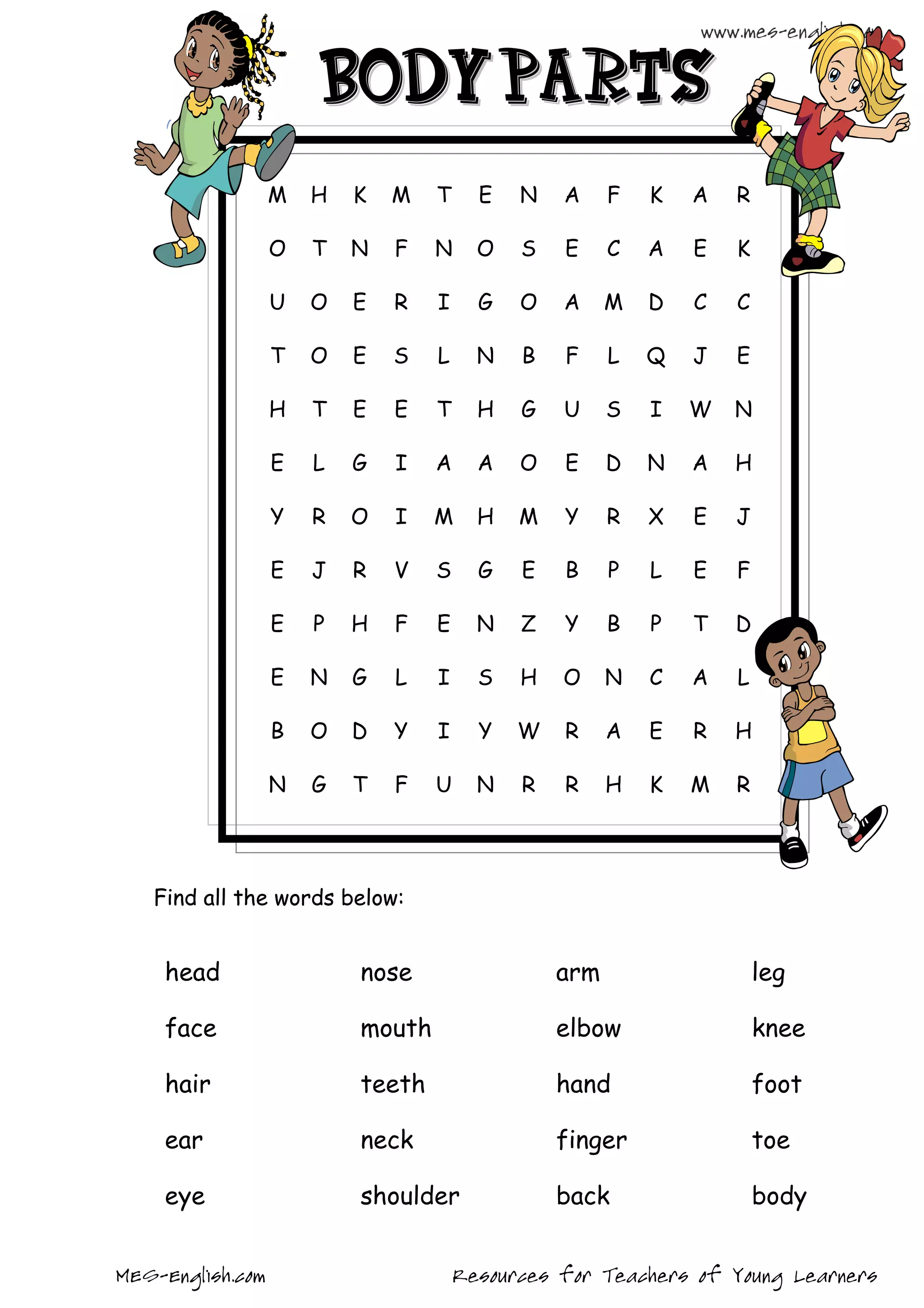 Body Wordsearch | PPT
