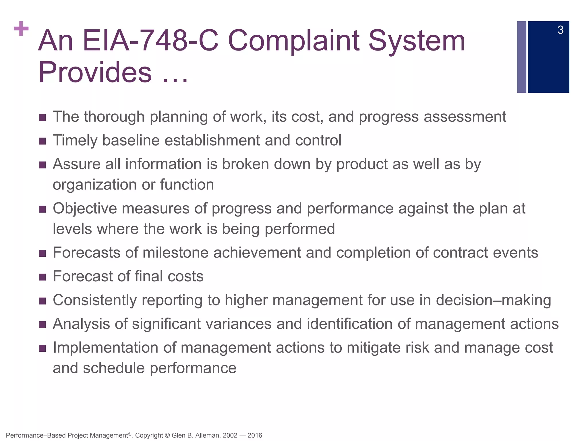 Earned Value Management FAR 34.2 and DFARS 252.234-7001 | PPT