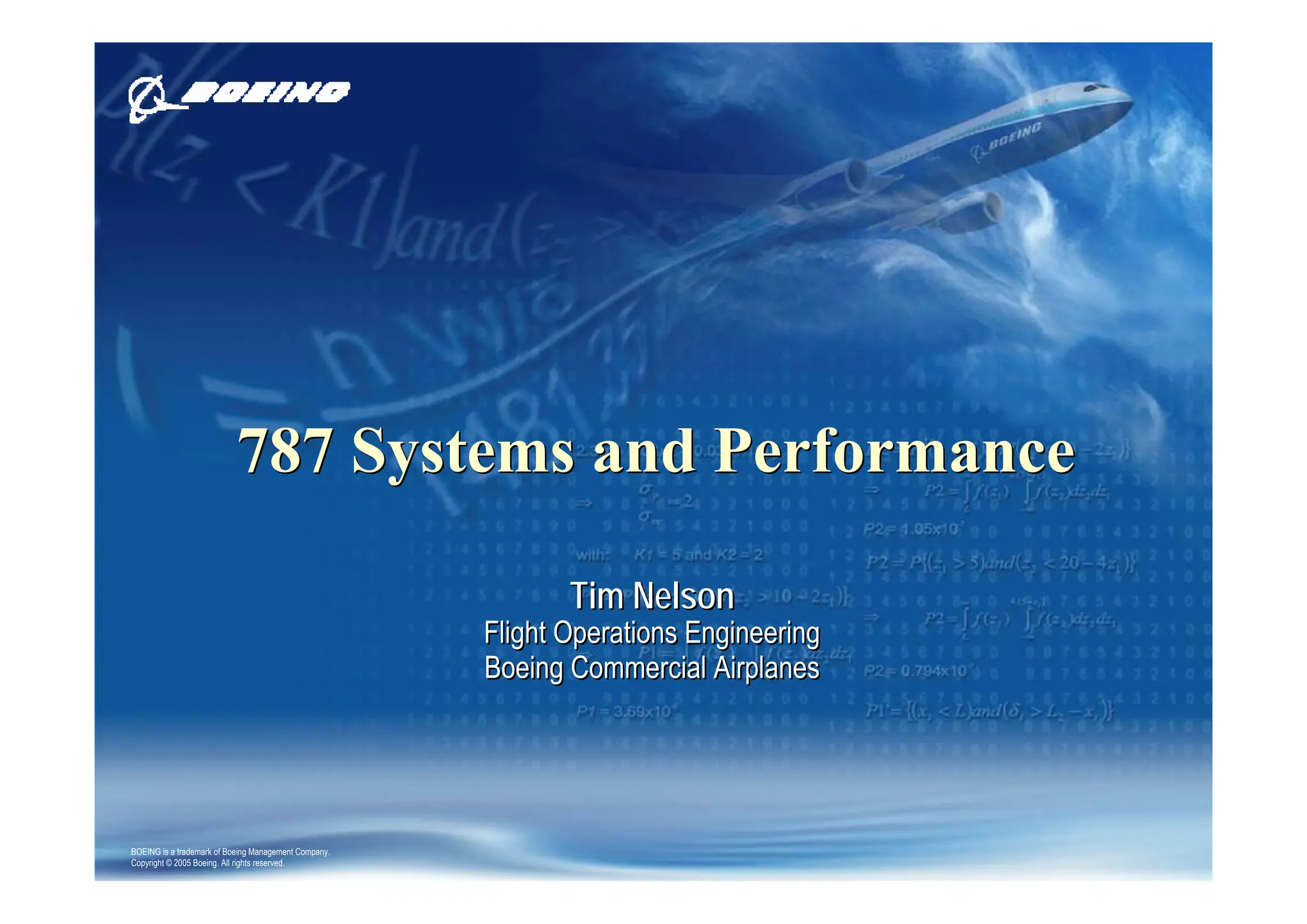 Boeing 787 System and Performance - Configurations | PDF