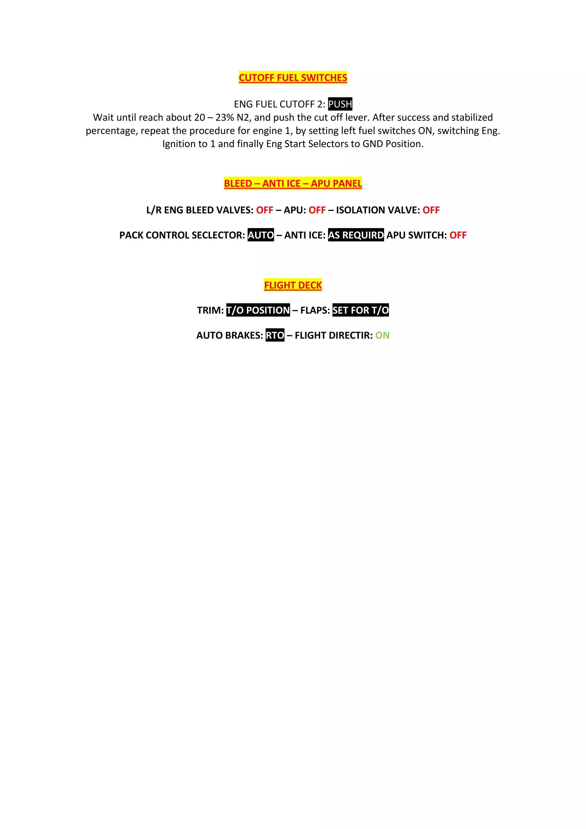 Boeing 757 checklist | DOCX