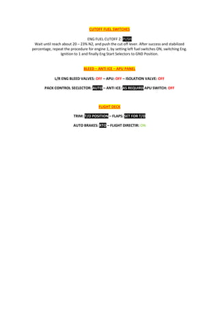 Boeing 757 checklist | PDF