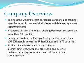 Boeing Company | PPTX | Air Travel | Travel Type