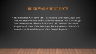 Boer War | PPT | Free Download