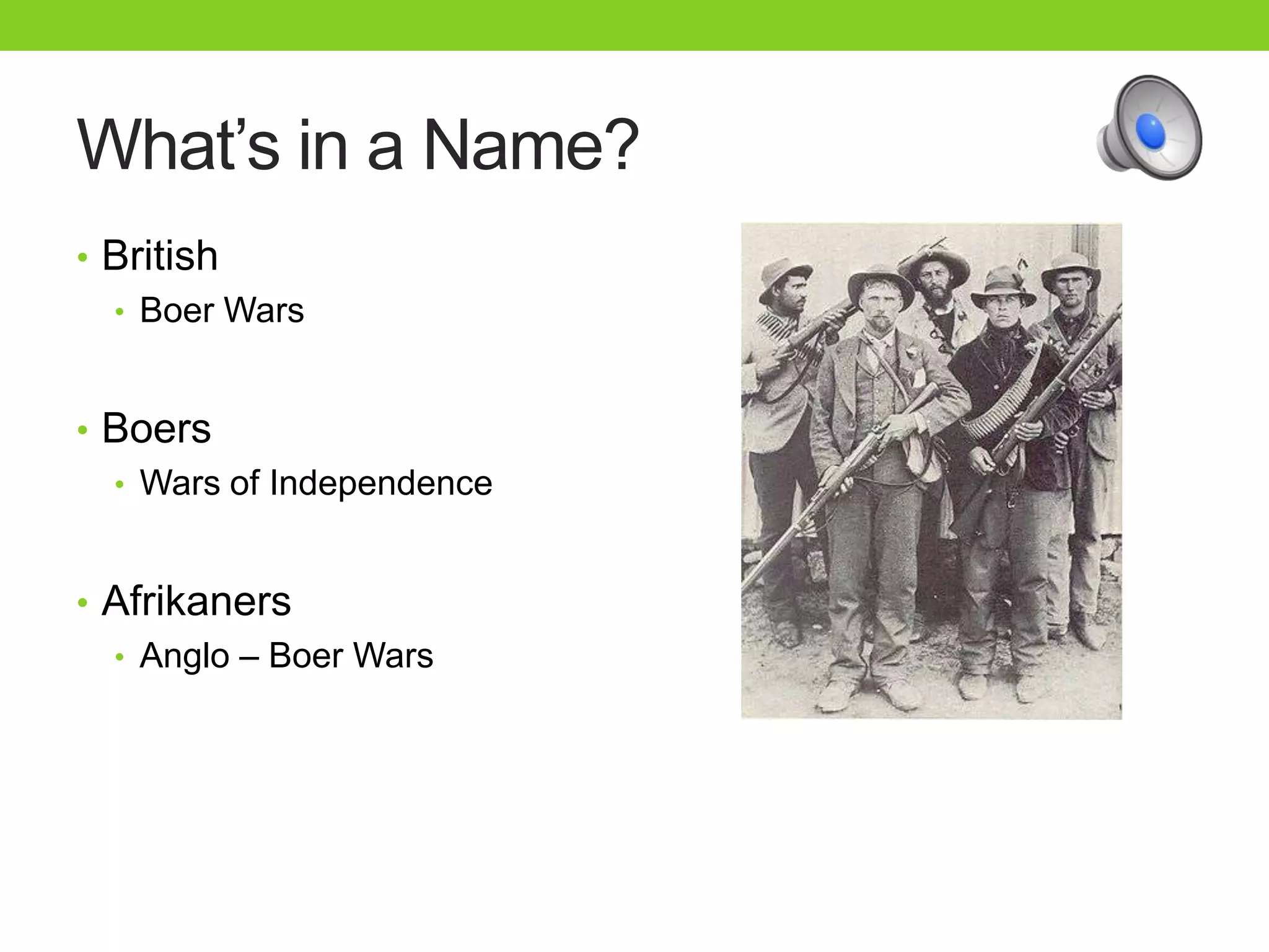 Boer Wars (historical context presentation) By Austin Hennings | PPTX
