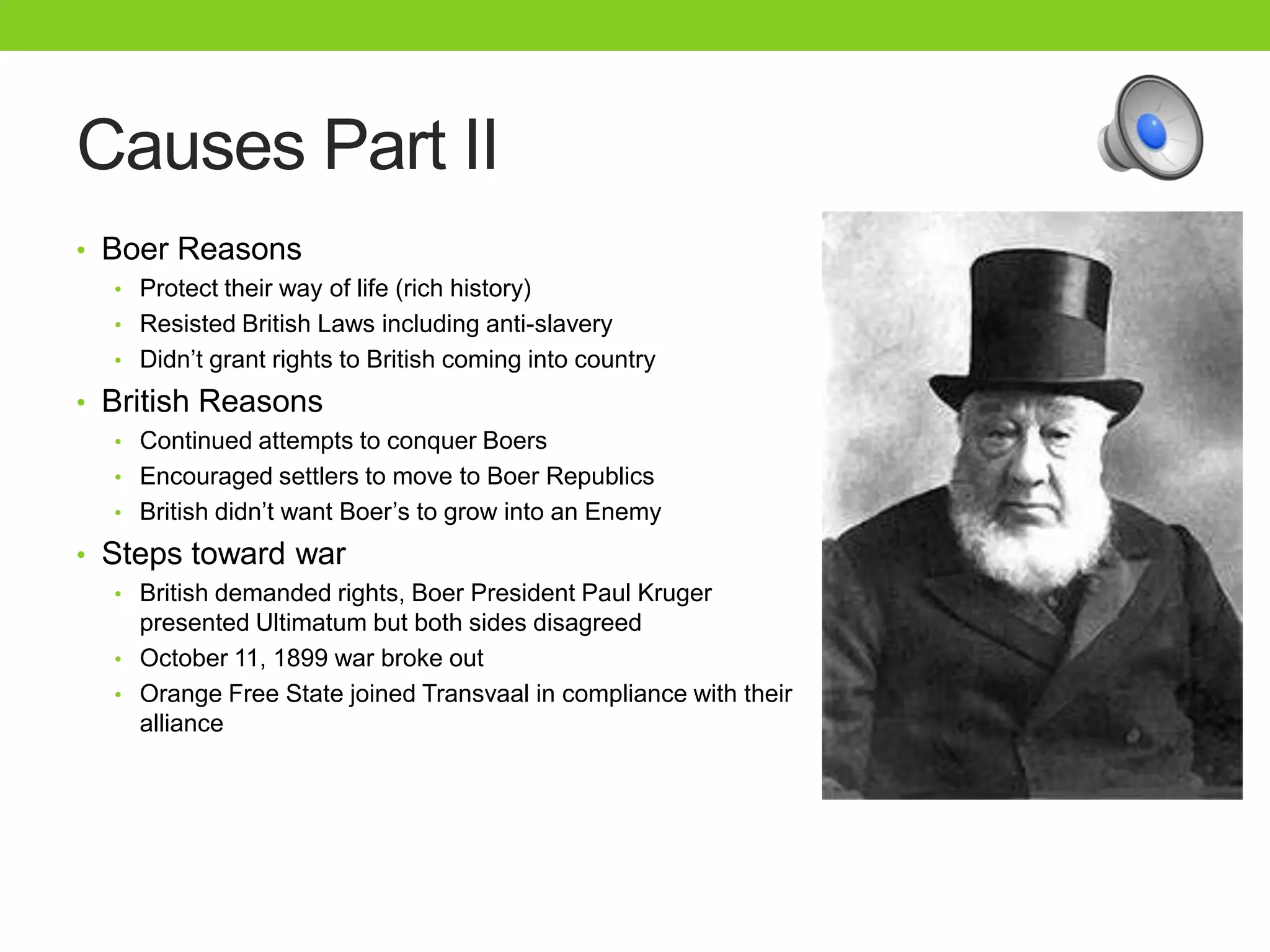 Boer Wars (historical context presentation) By Austin Hennings | PPTX