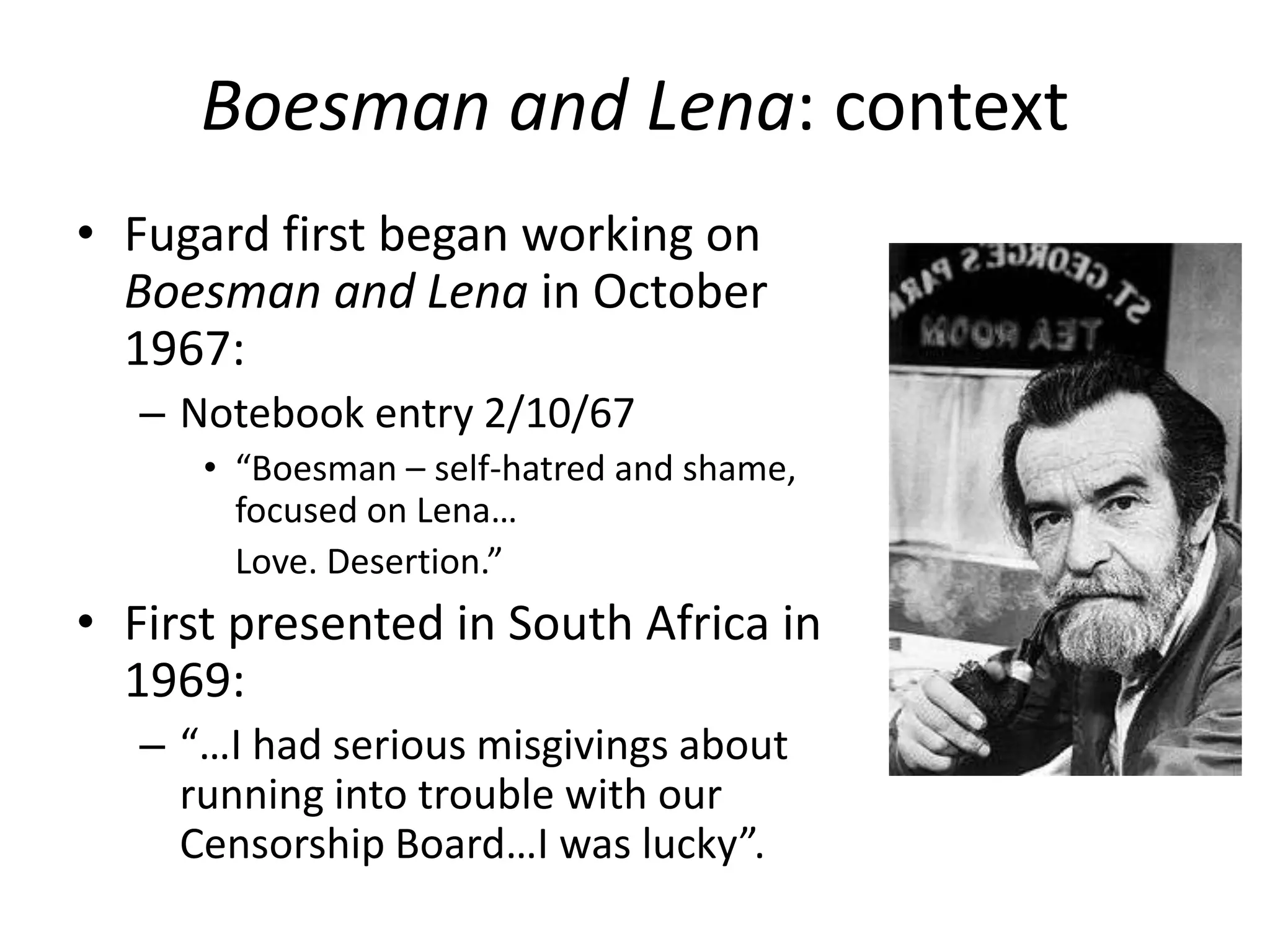 Boesman and lena lecture notes(1) | PPTX