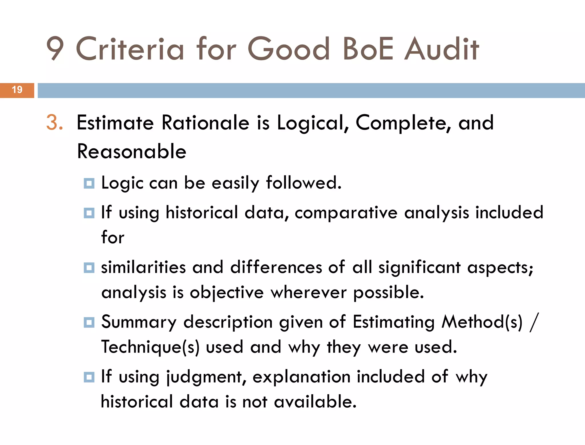 Basis of Estimate Processes | PDF