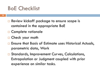 Basis of Estimate Processes | PDF