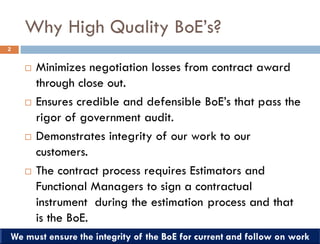 Basis of Estimate Processes | PDF