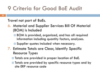 Basis of Estimate Processes | PDF