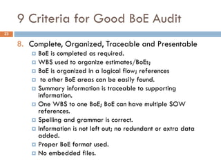 Basis of Estimate Processes | PDF