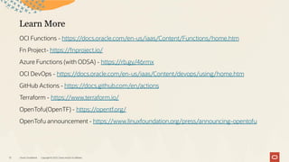 Oracle CloudWorld 2023 - A Practical Guide to Implementing DevOps with IaC for your Serverless ...