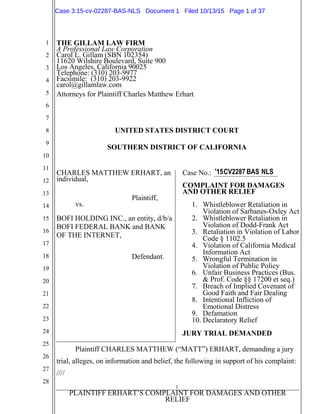 BOFI Whistleblower Complaint | PDF