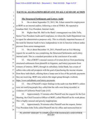 BOFI Whistleblower Complaint | PDF | Financial Regulation | Economy