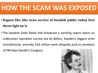 Bofors scam for the subject of Business Ethics and CSR | PPTX