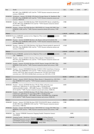 Bank of Georgia Statement | PDF