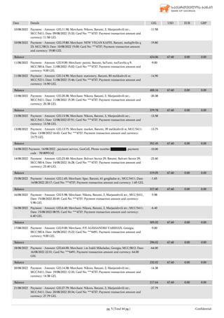 Bank of Georgia Statement | PDF