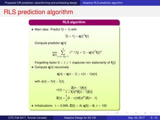 Adaptive Channel Prediction, Beamforming and Scheduling Design for 5G ...