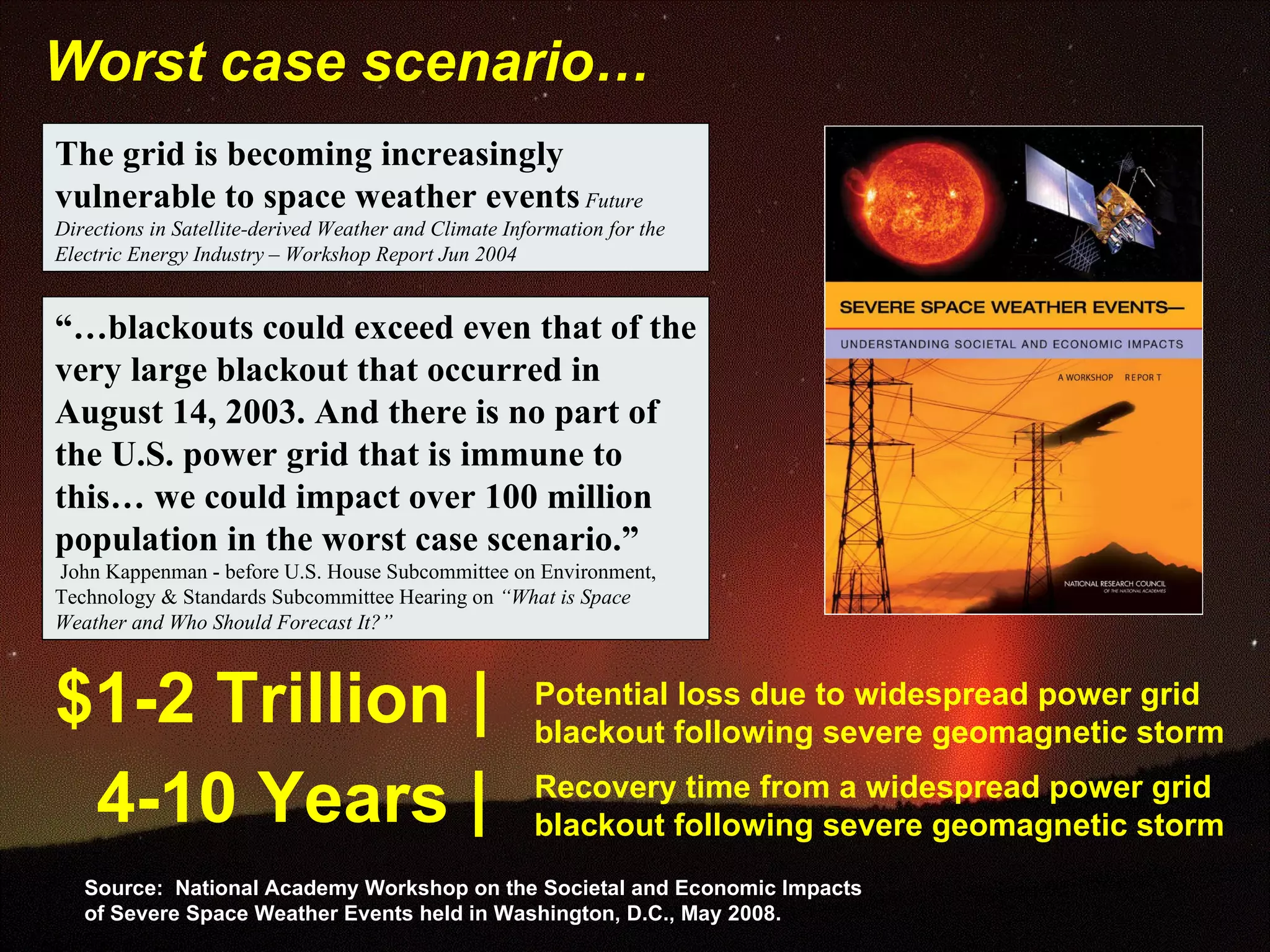 Impacts of Extreme Space Weather | PPT