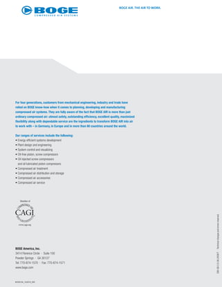 Boge Compressed Air Treatment Products | PDF