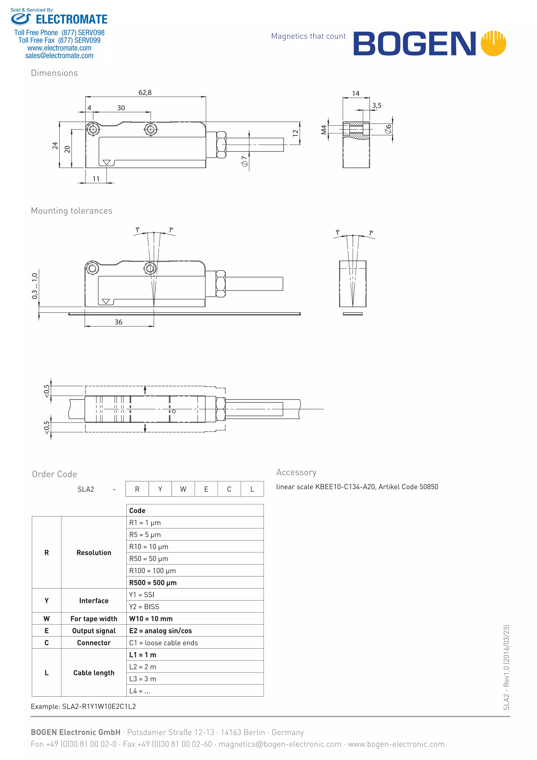 Bogen Technical SLA2 Magnetic Sensing Head Linear Absolute | PDF