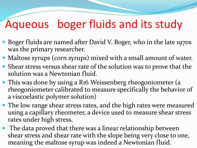 Boger fluids | PPTX | Chemistry | Science