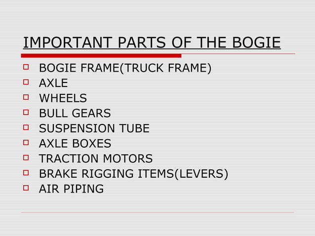 Bogie assembly alco | PPT