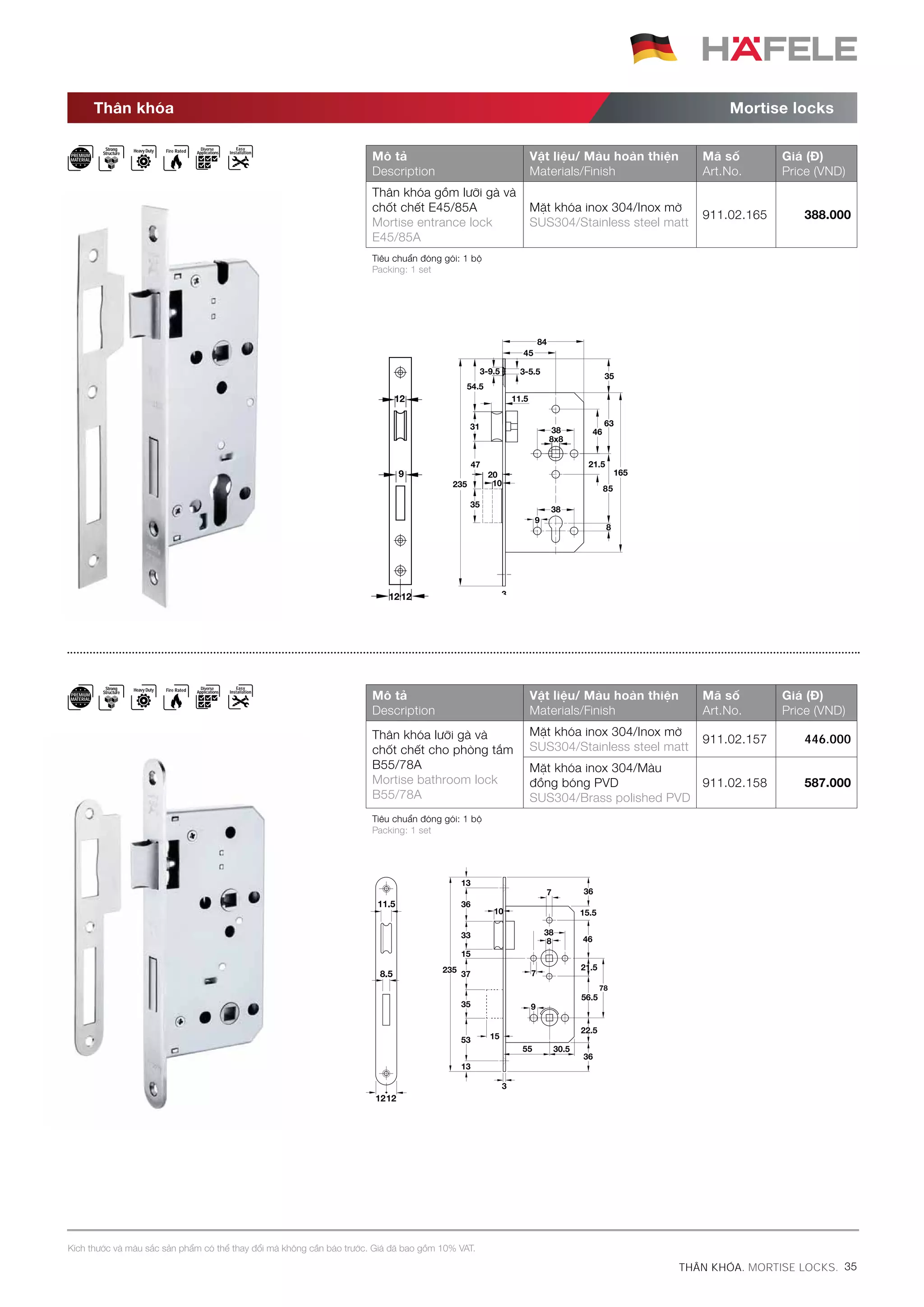 Catalogue Hafele - Phụ Kiện Cửa Hafele 2017 | PDF
