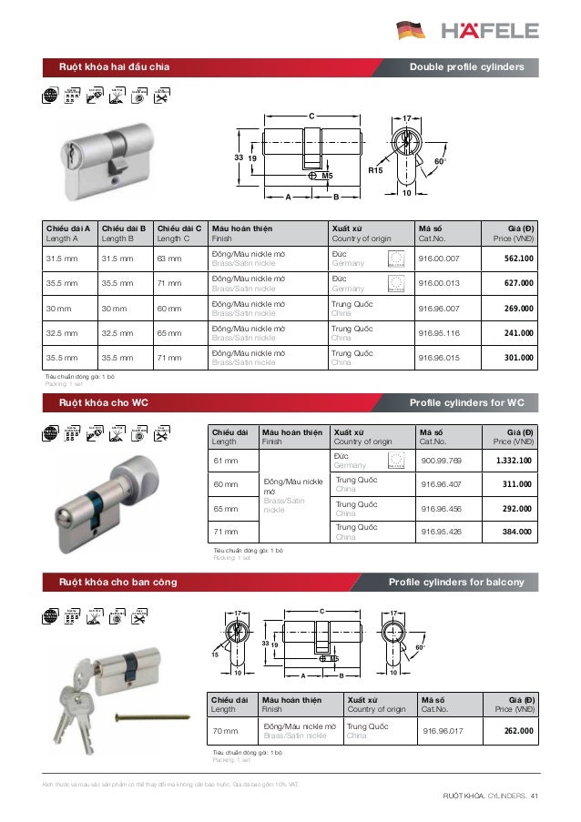 Catalogue Hafele - Phụ Kiện Cửa Hafele 2017