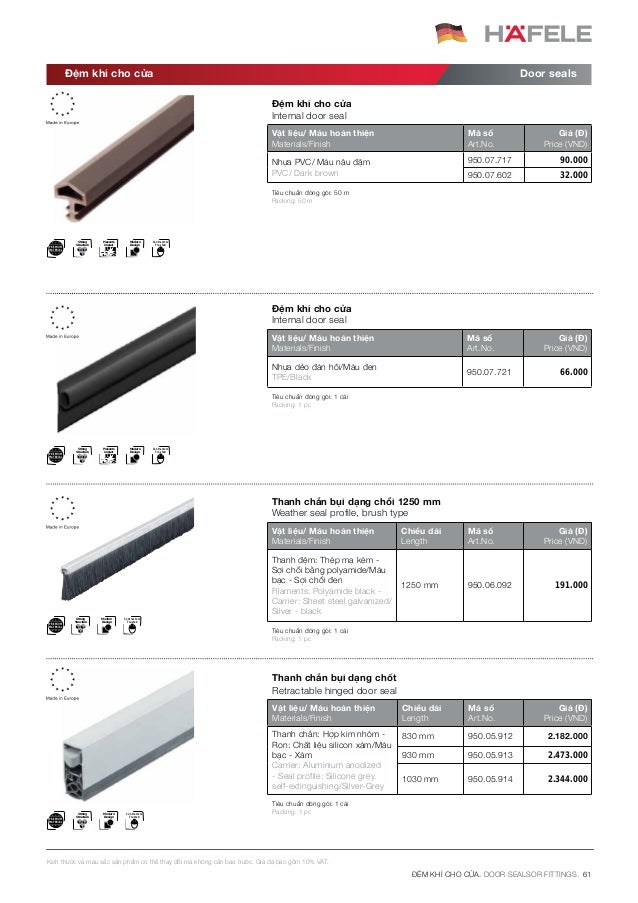 Catalogue Hafele - Phụ Kiện Cửa Hafele 2017