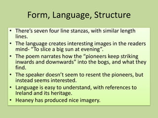 Bogland-Seamus Heaney | PPTX | Poetry | Books and Literature