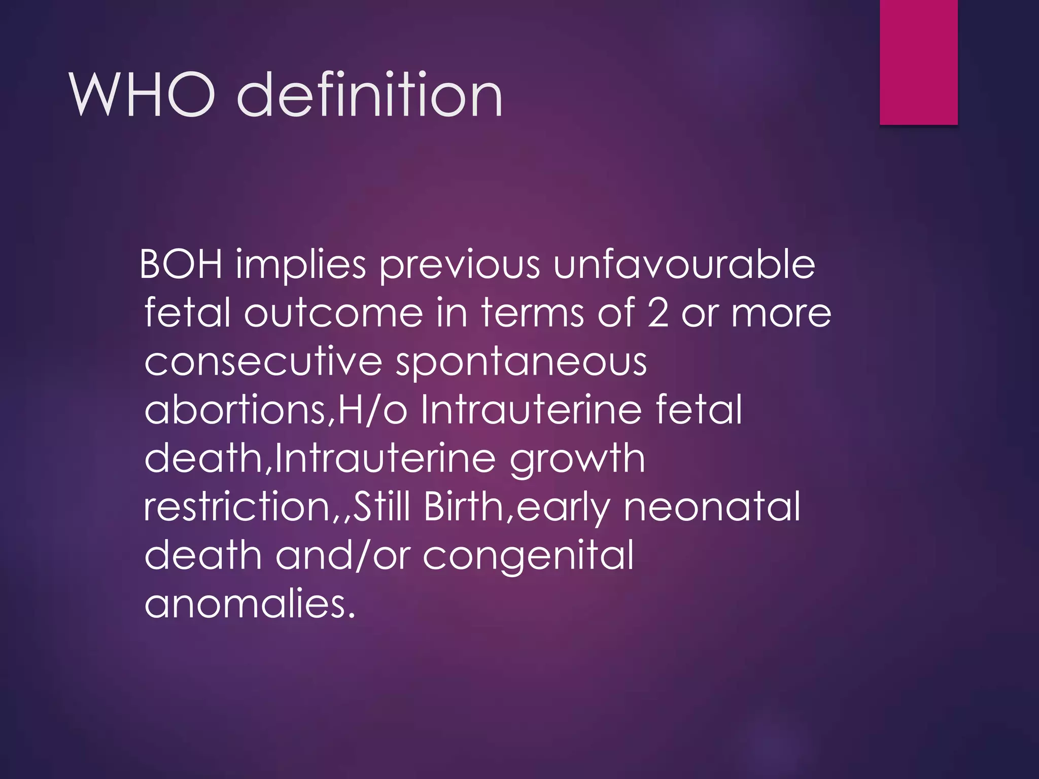 BAD OBTETRIC HISTORY | PPTX