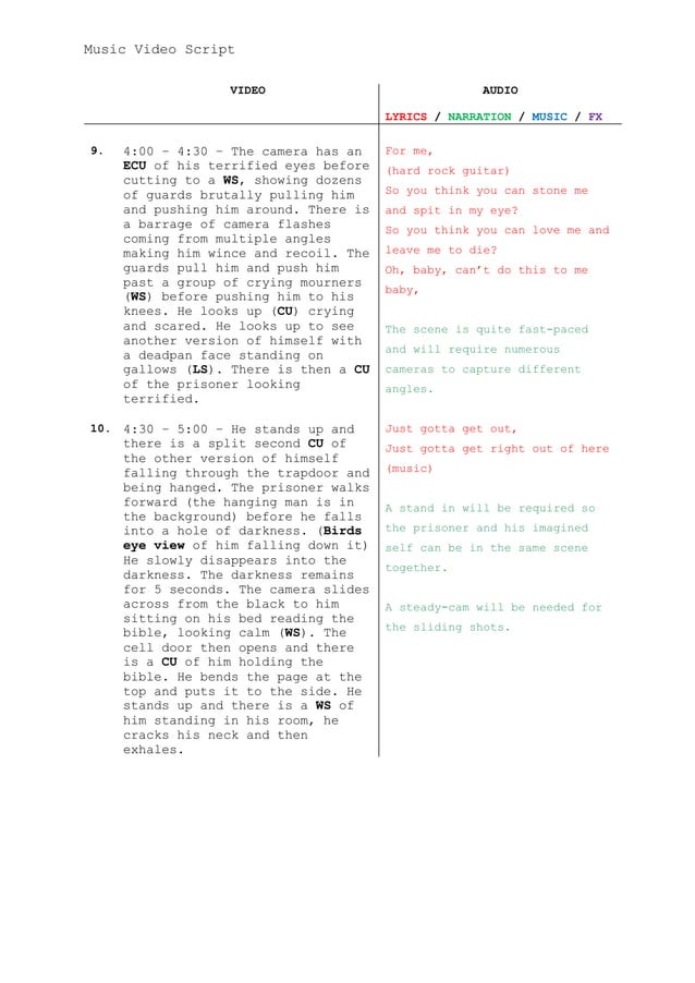 Bohemian Rhapsody - Music Video Script | PDF