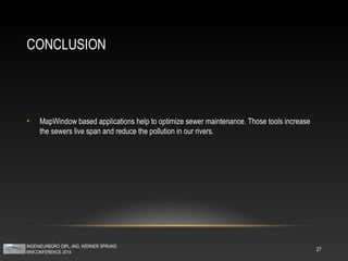 GIS based sewer maintenance using MapWindow Open Source GIS | PPT