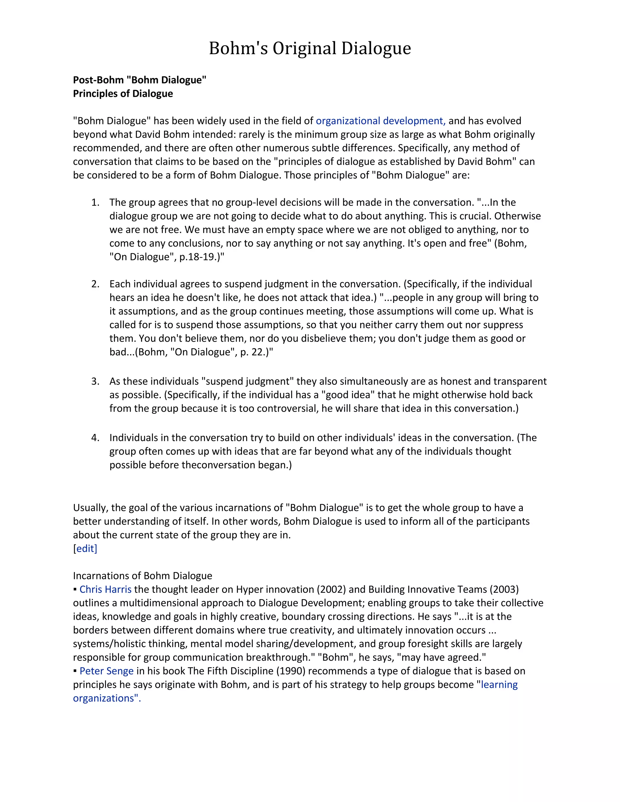 Bohm's original dialogue | PDF