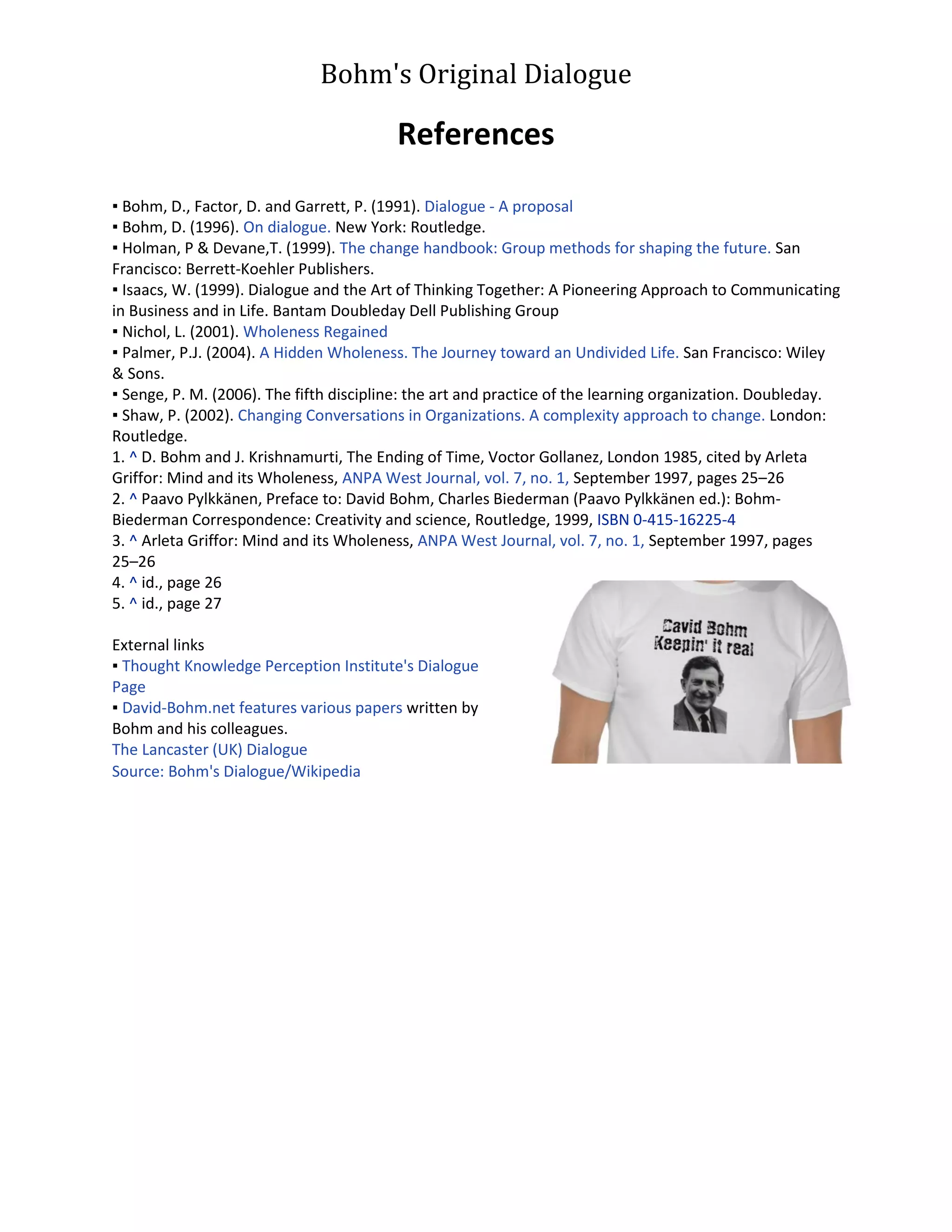 Bohm's original dialogue | PDF