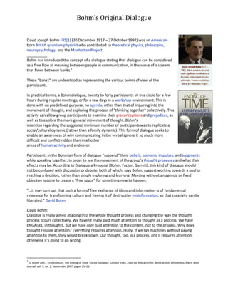 Bohm's original dialogue | PDF