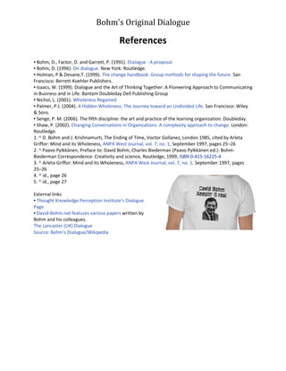 Bohm's original dialogue | PDF