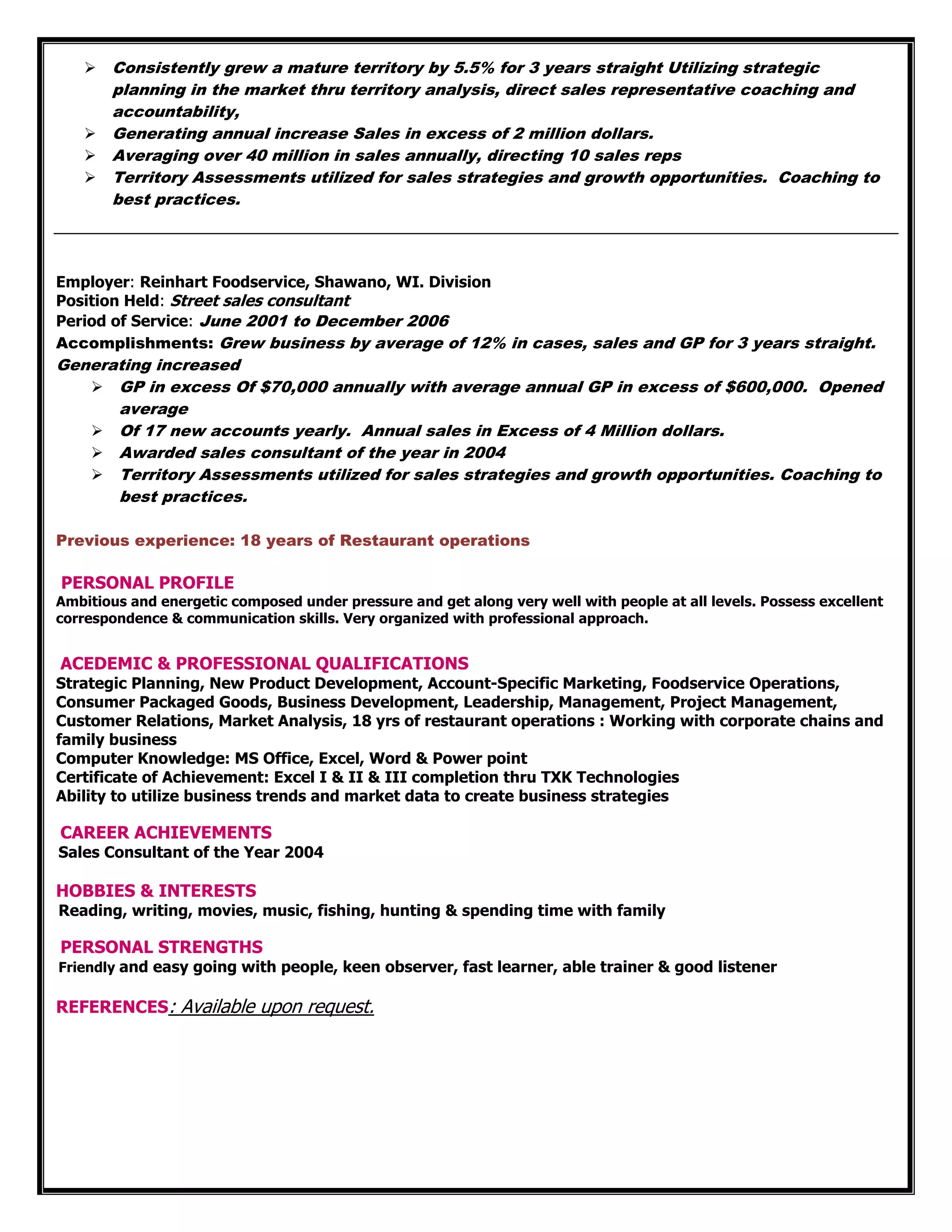 Bohnsack Greg Resume | PDF