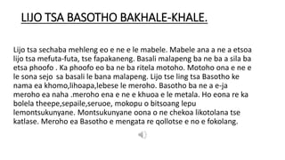 MEHLA EA BOHOLO-HOLO | PPT