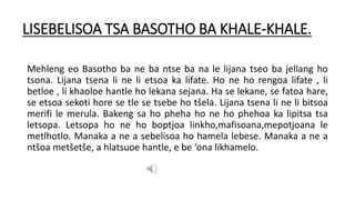 MEHLA EA BOHOLO-HOLO | PPT